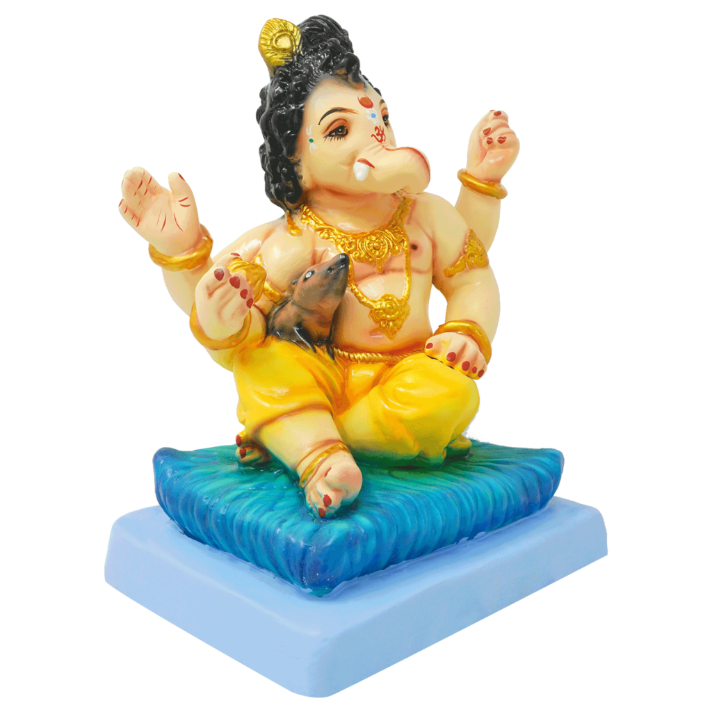 Bal Ganesh 12 Inch Shadu Murti with Undir Mama (Free Pooja Box) - Deep ...